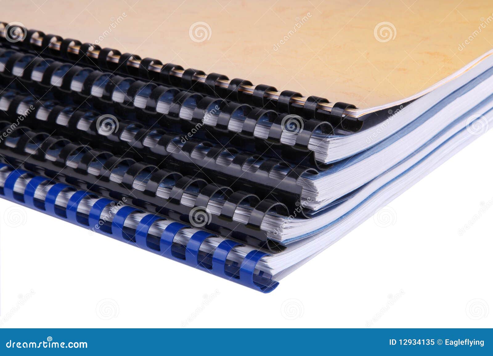 Close-up of a Stack of Spiral Notebooks / Reports Stock Image - Image ...