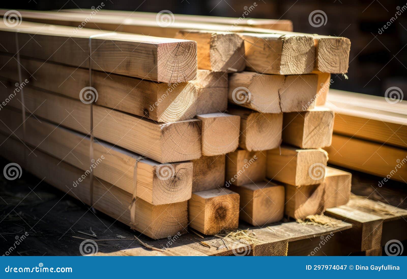 Close-up of Stacked Lumber with Focus on Textures and Patterns Stock ...