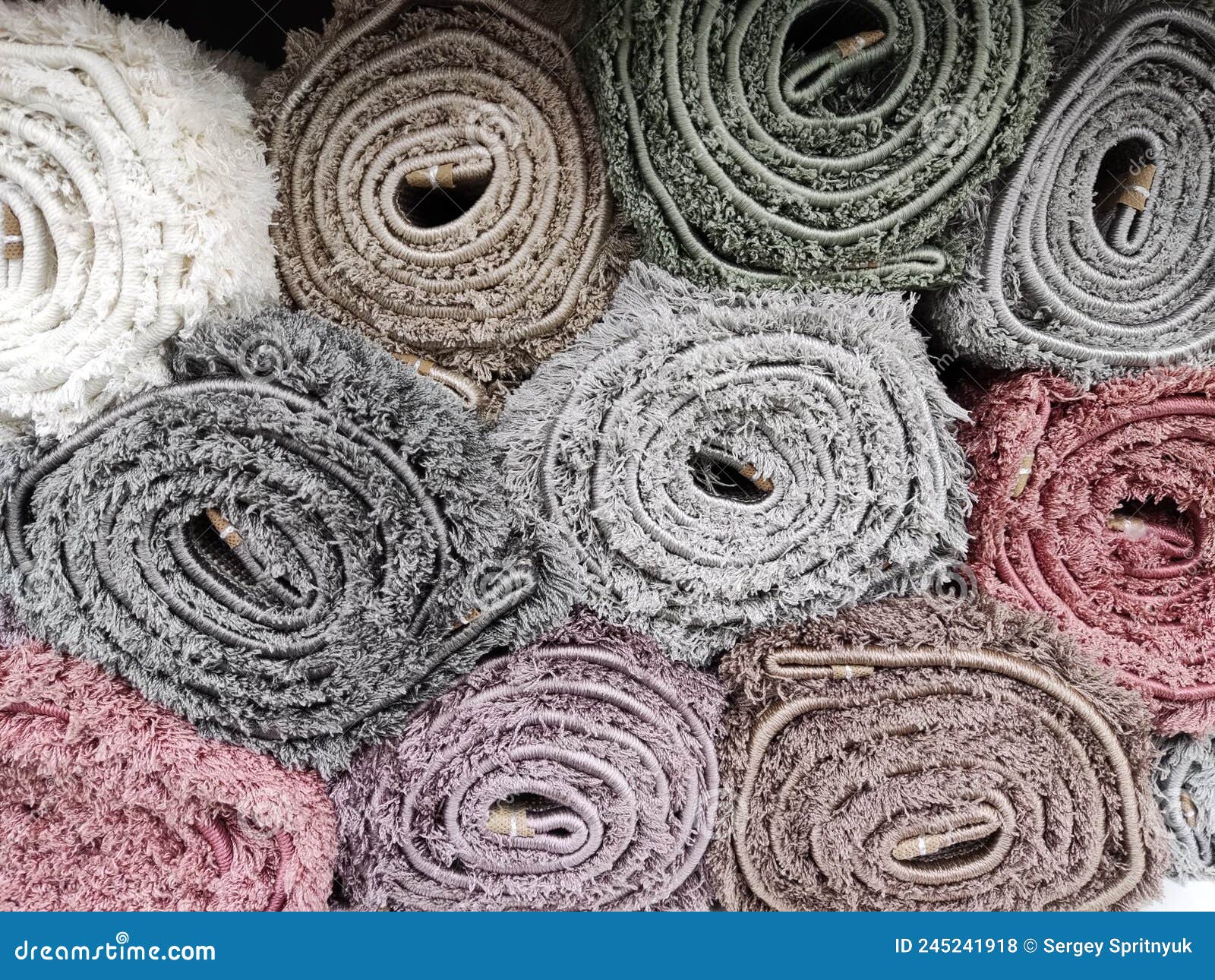 Close Up on Stacking Carpet Rolls Stock Photo - Image of stack, color ...