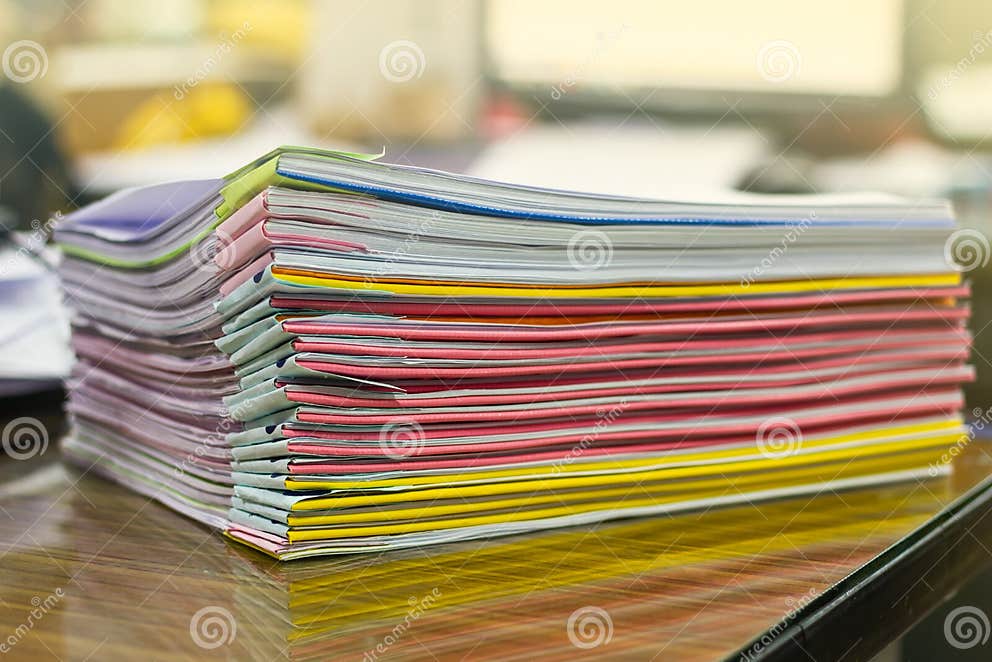 Close Up Stacking of Office Working Document,pile of Documents on Stock ...