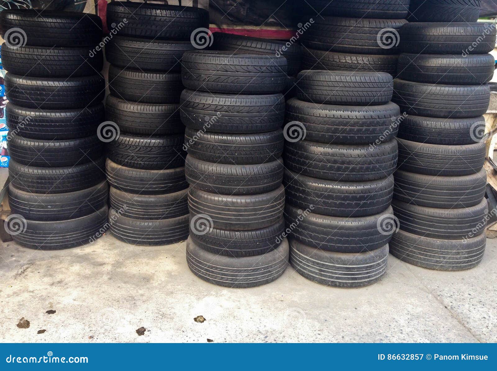 Close Up Stacks of Old Used Tires for Sale Stock Image - Image of ...