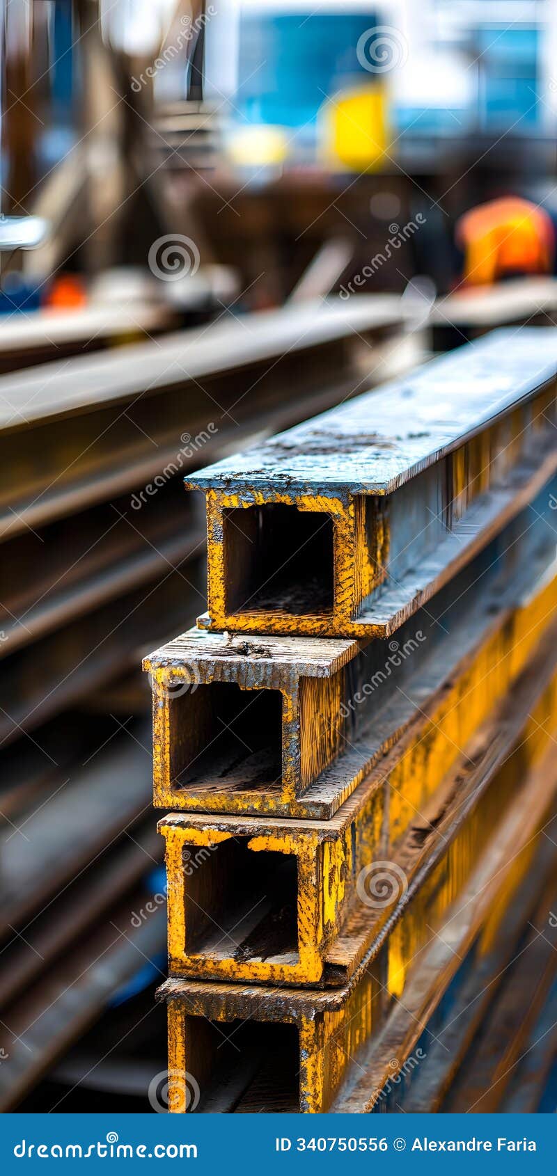 Close-Up of Staggered Metal Beams Stock Illustration - Illustration of ...