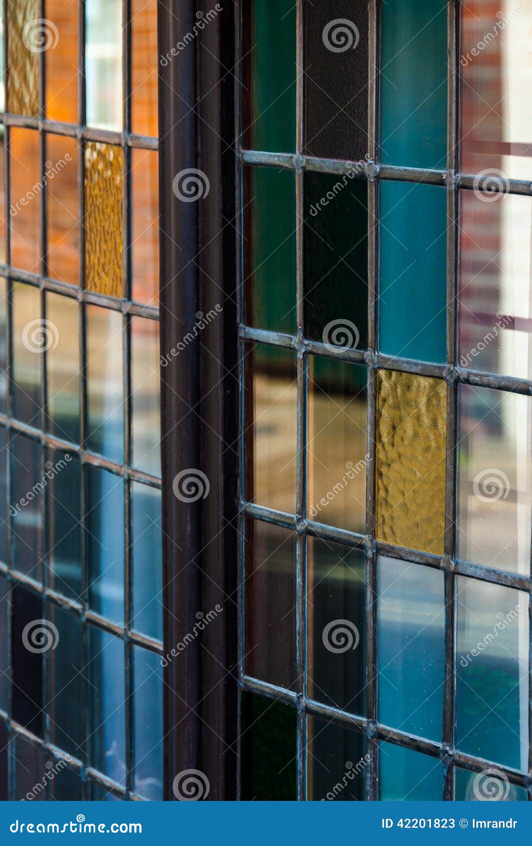 Close Up of Stained Glass Window Stock Image - Image of green, close ...