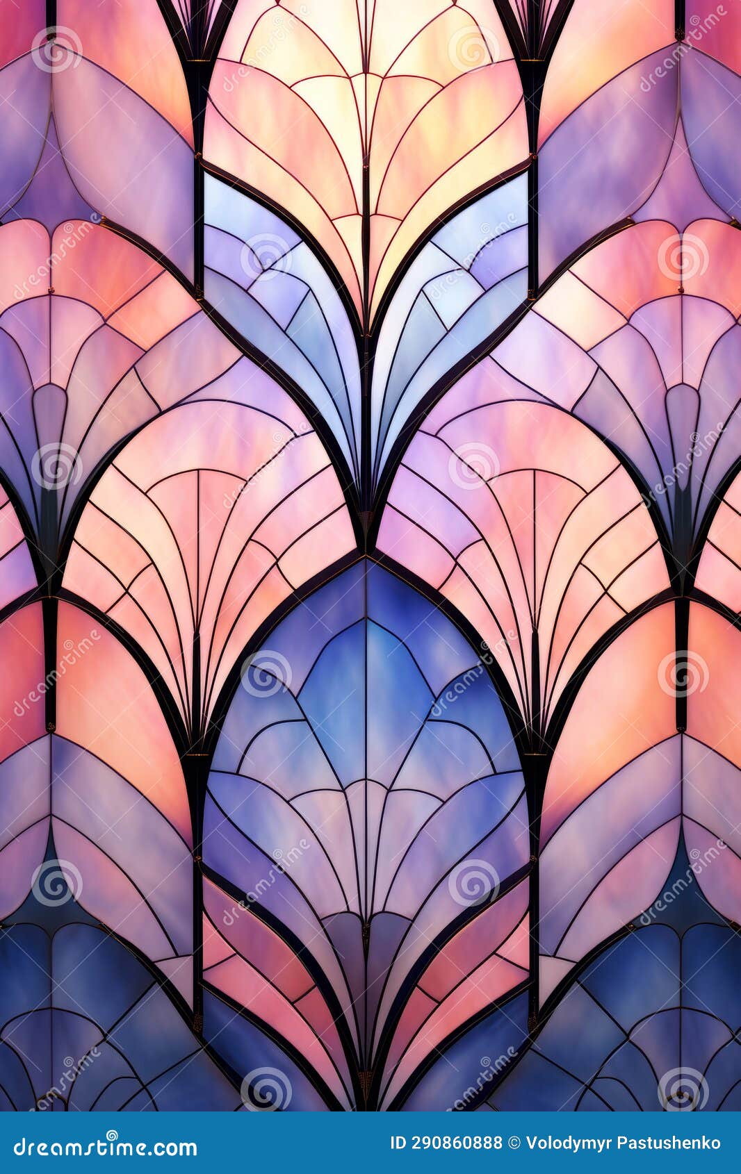 Close Up of Stained Glass Window with Pattern. Generative AI Stock ...