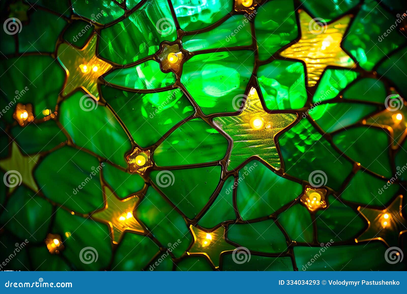 A Close Up of a Stained Glass Window with Stars on it Stock Image ...