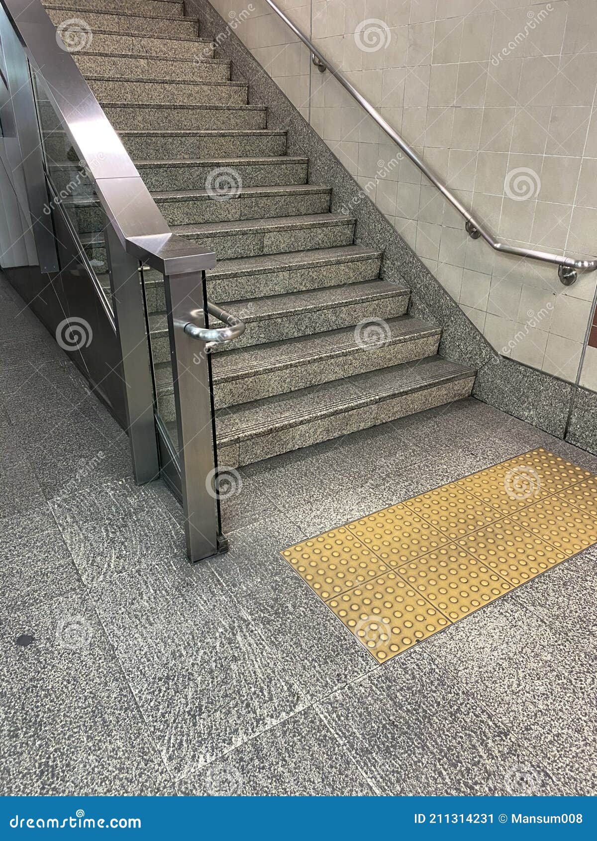 Stairs in train station stock image. Image of close - 211314231