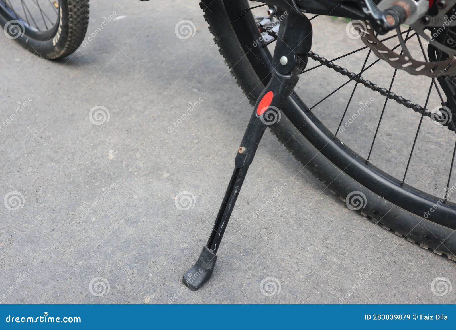 Close Up Standard Bicycle, Stand Bicycle on Road Stock Image - Image of ...