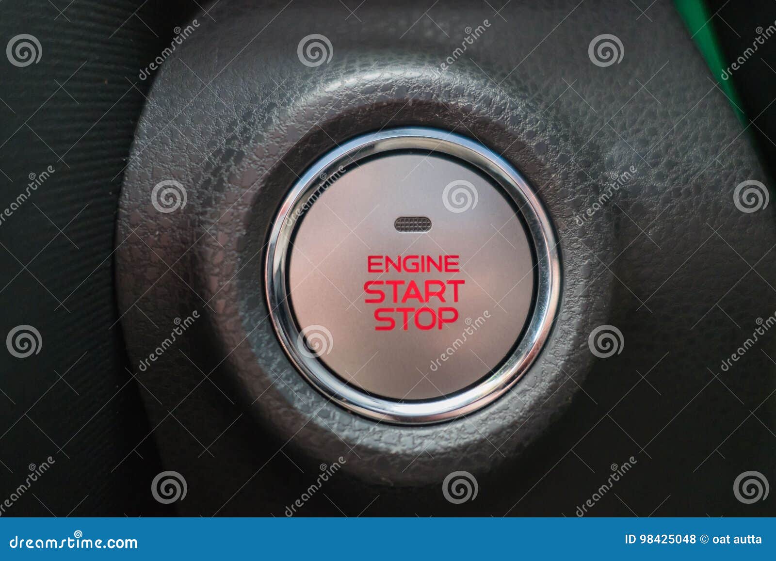 Close Up Start/stop Engine Button on a Car Stock Photo - Image of ...