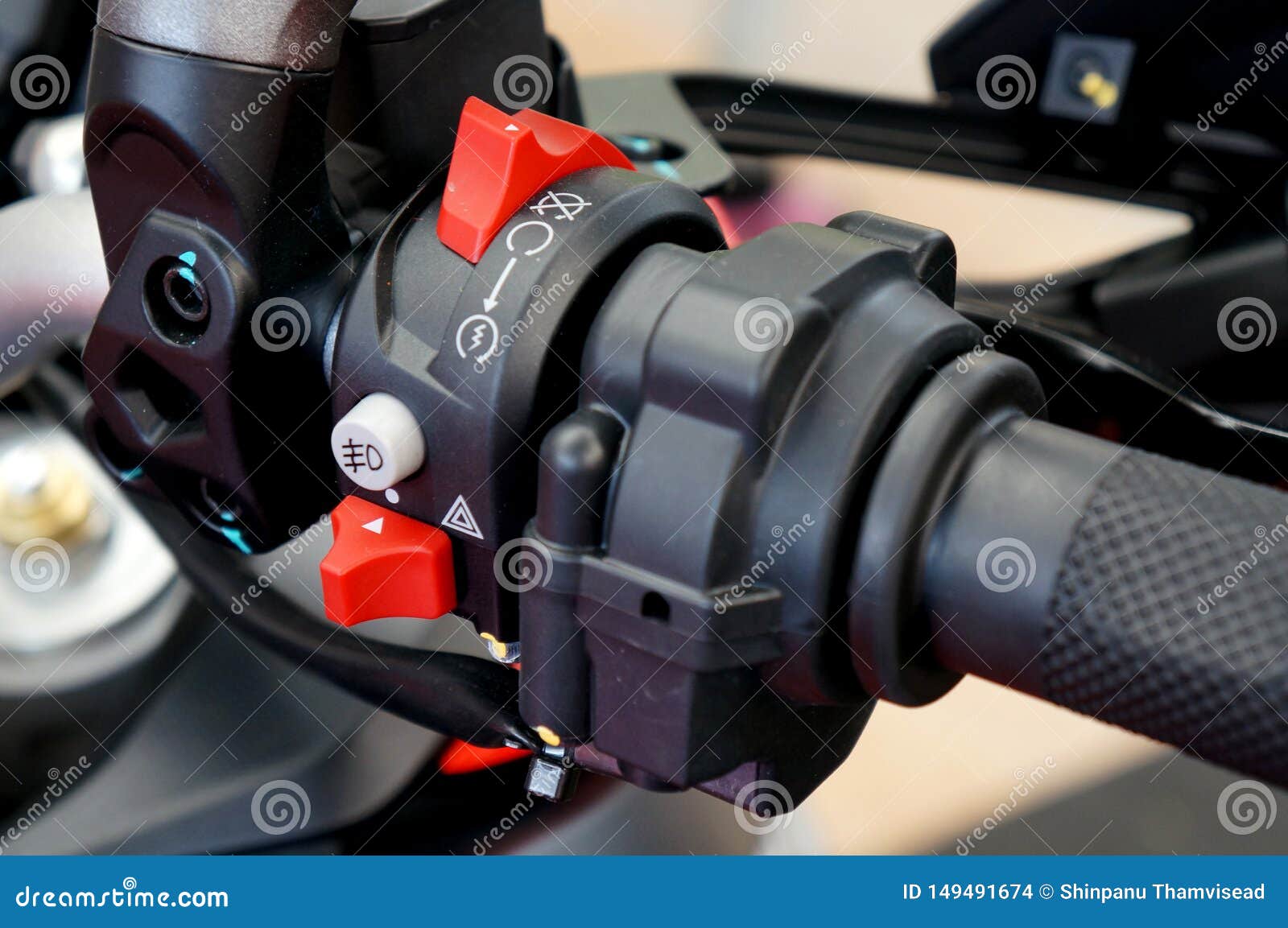Close Up Start,stop,mode Switch Button of Motorcycle Stock Photo ...