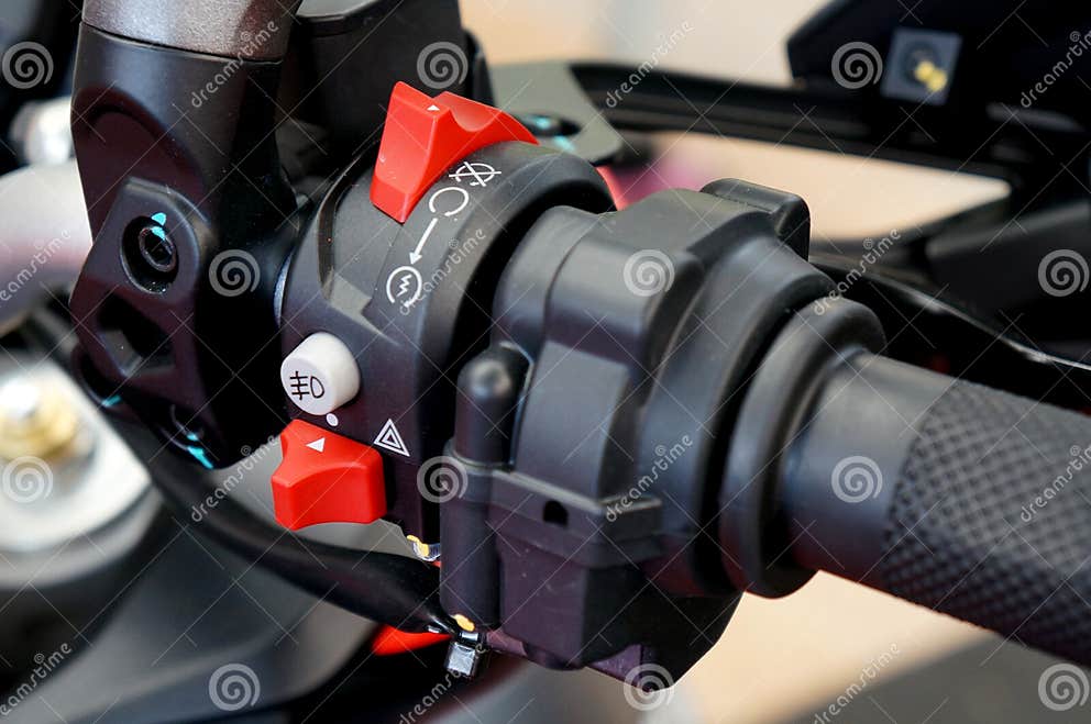 Close Up Start,stop,mode Switch Button of Motorcycle Stock Photo ...