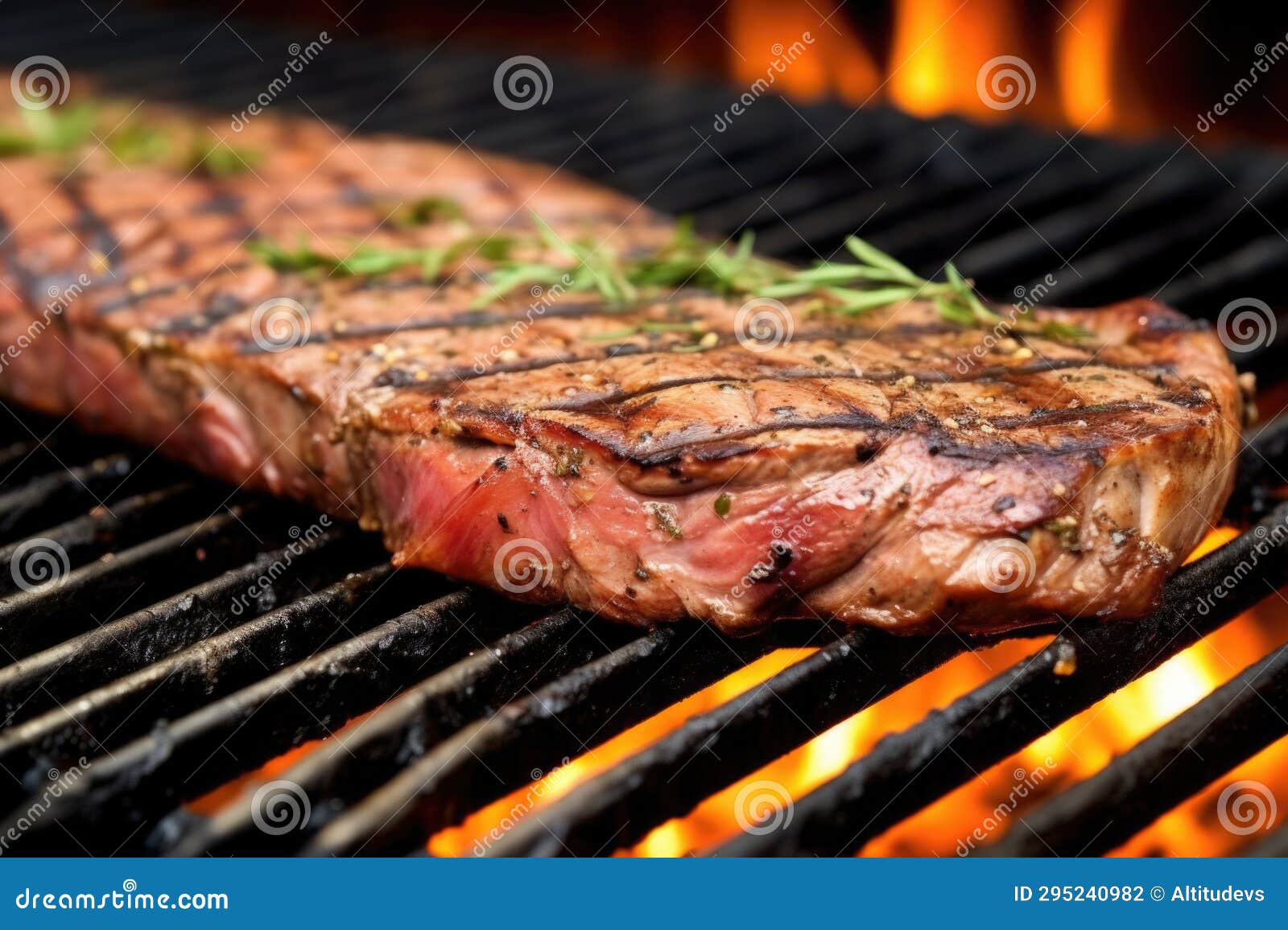 Close-up Steak with Charred Grill Lines on Display Stock Photo - Image ...