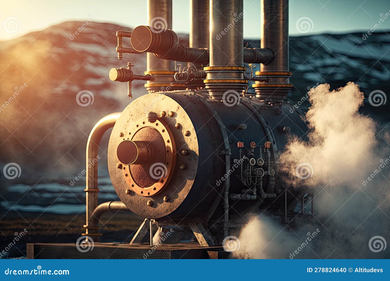 Close-up of Steam Venting from Heated Geothermal Source Stock Photo ...