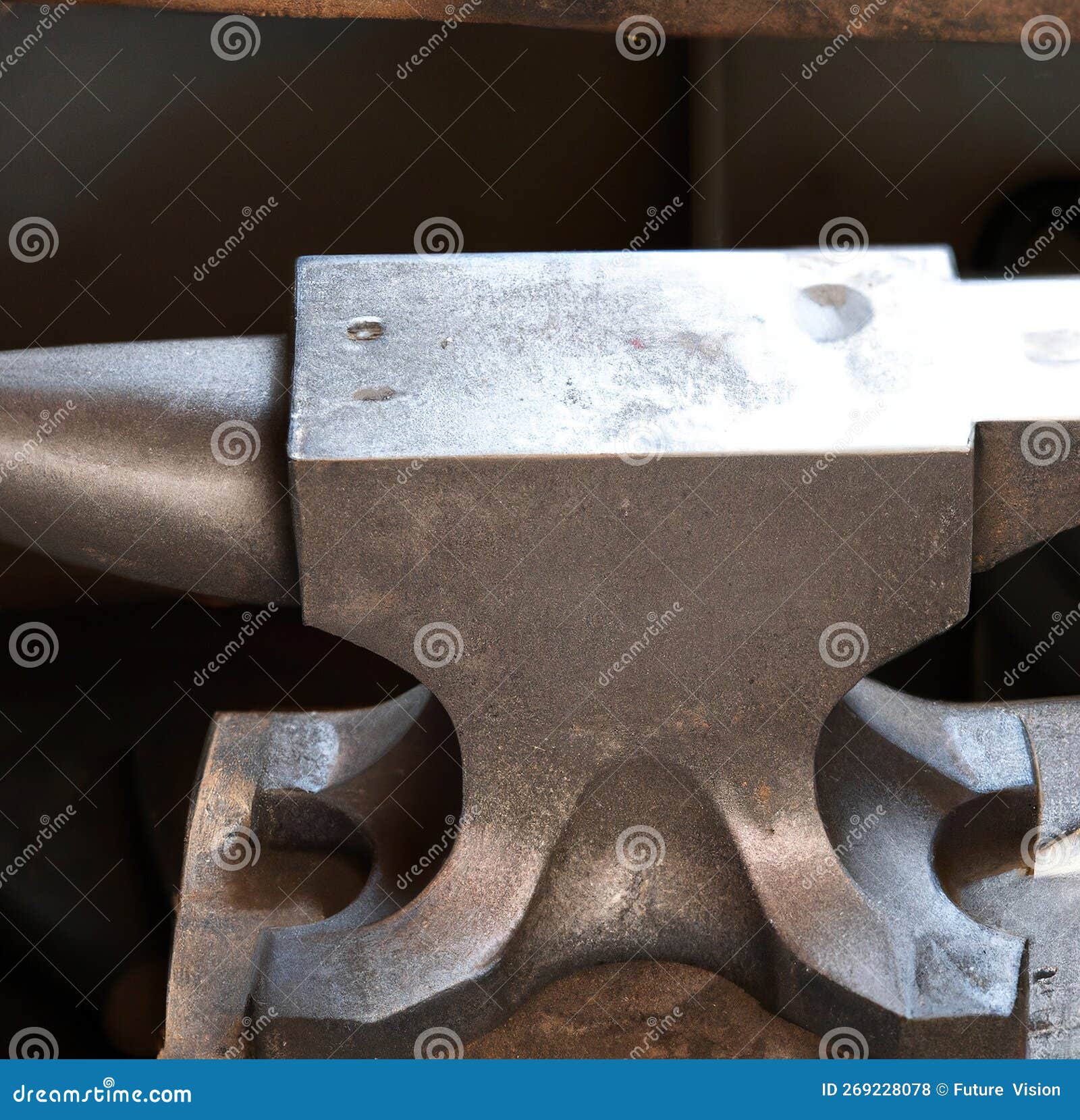 Close Up of Steel Anvil Lying on Table in Workshop Stock Photo - Image ...