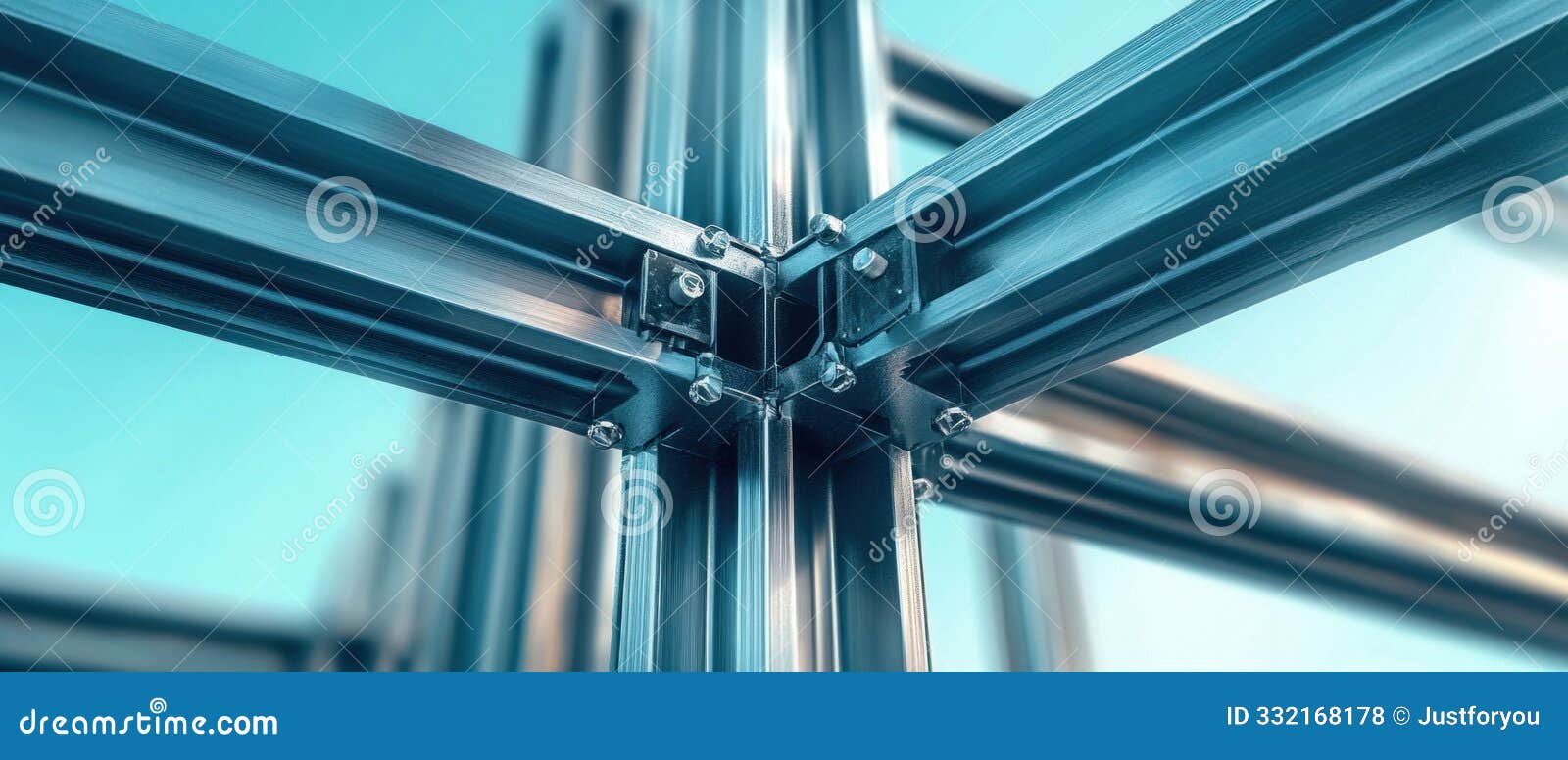 Close-Up of Steel Beams and Girder Structure in Construction Stock ...