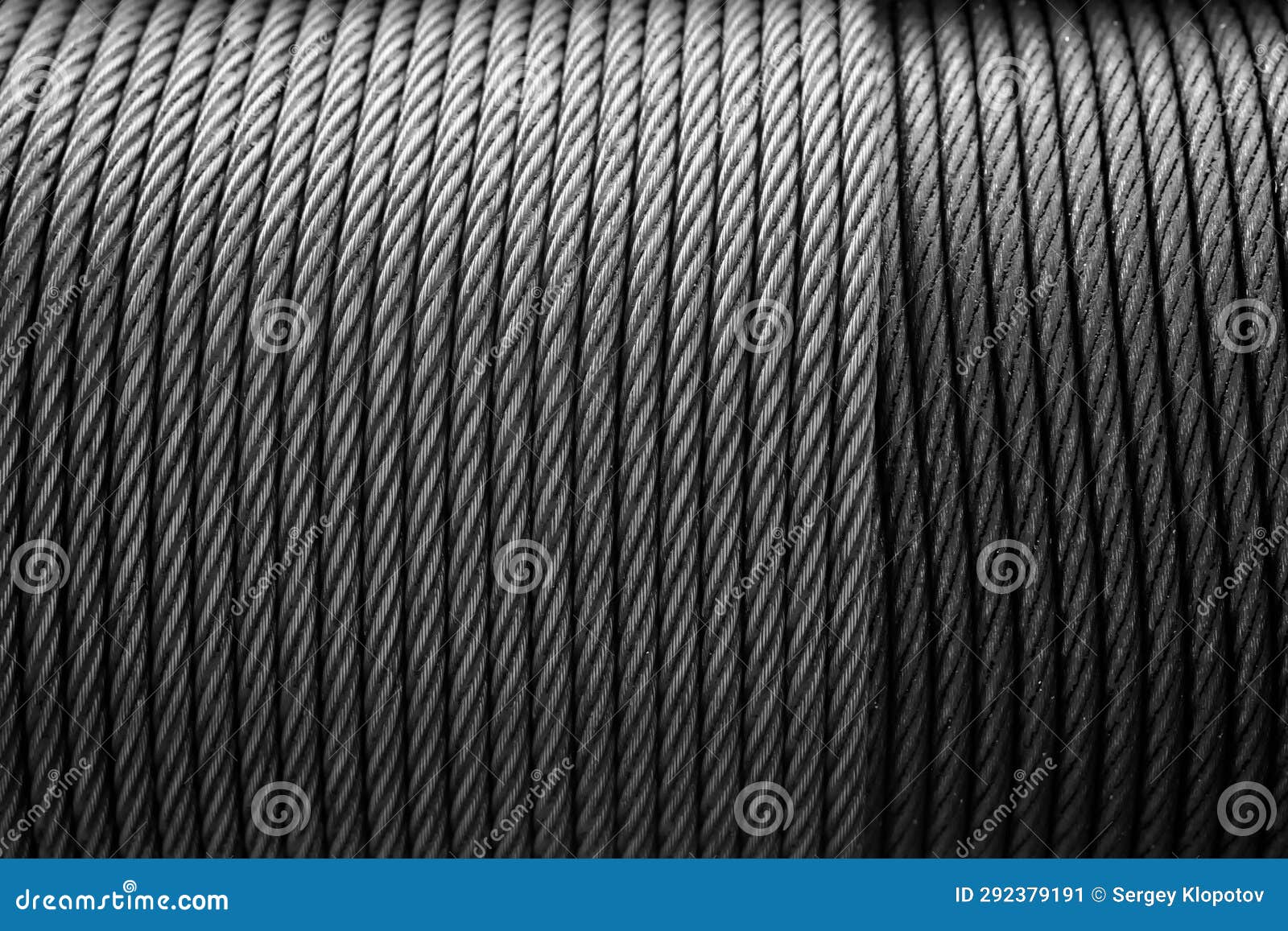 Close-up of a Steel Cable Wound on a Spool Stock Image - Image of line ...