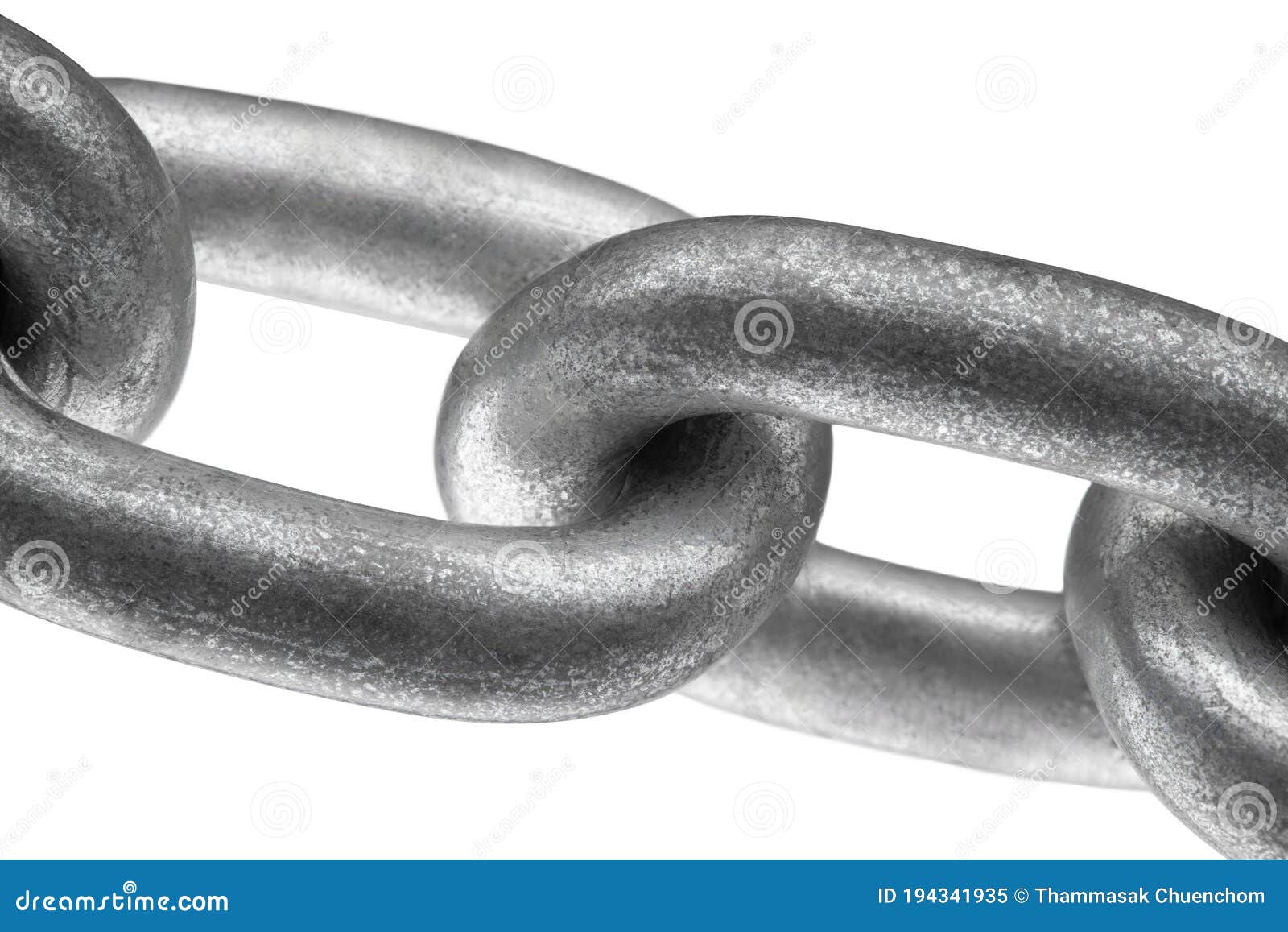 Close Up of Steel Chain Links Isolated on White Background. Stock Image ...