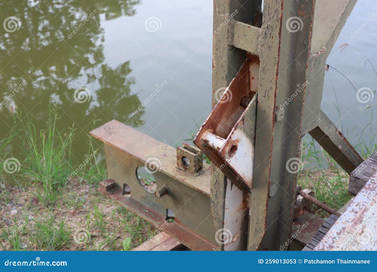 Close-up of Steel and Large Bolts for Securing the Steel Bridge ...
