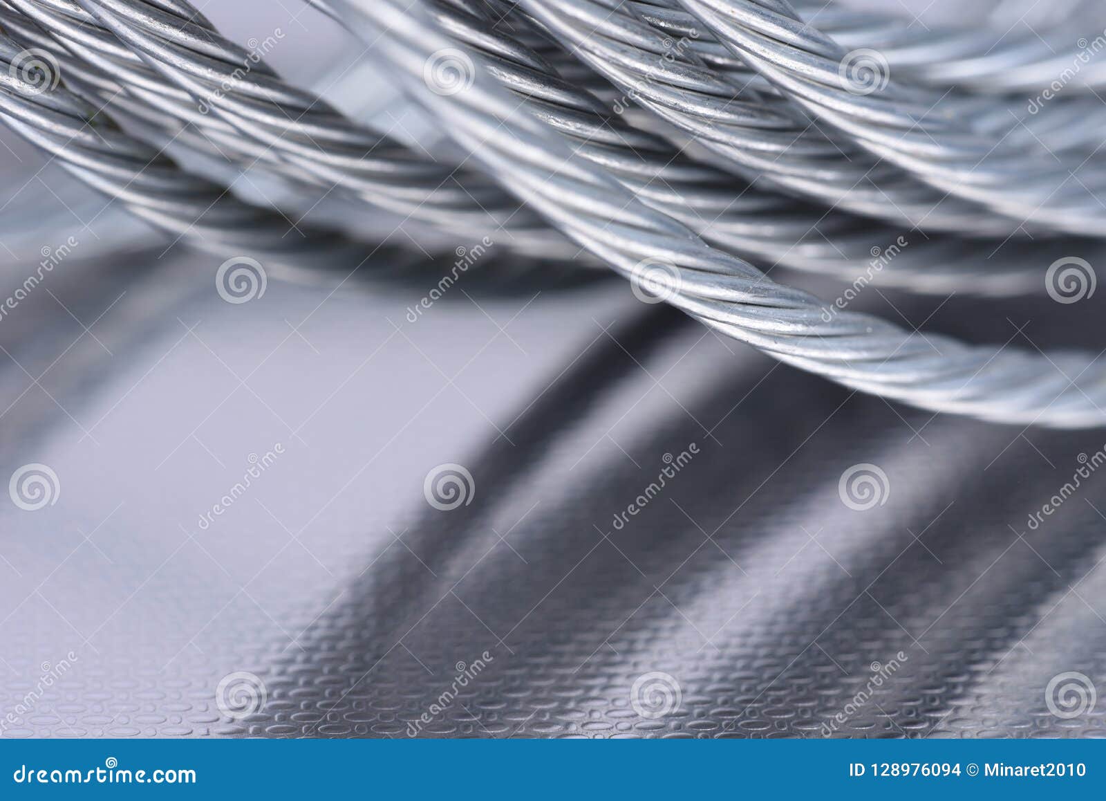 Close-up steel wire rope stock photo. Image of silver - 128976094