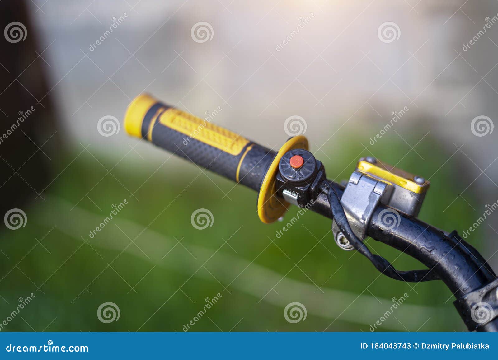 Close-up of the Steering Wheel of Enduro Motorcycle Stock Image - Image ...
