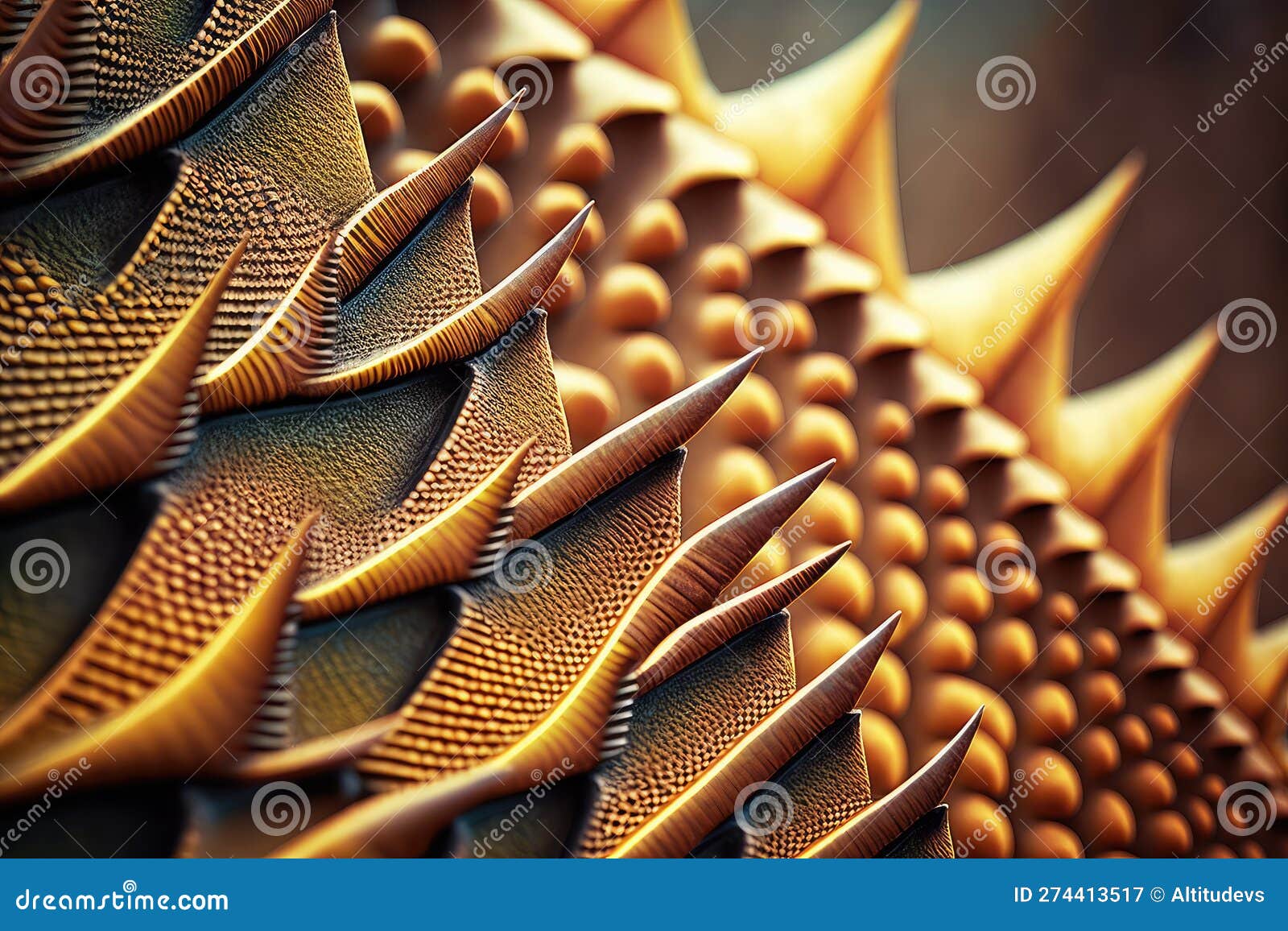 Close-up Of Stegosaurus Dinosaur's Skin, With Its Spikes And Plates In ...
