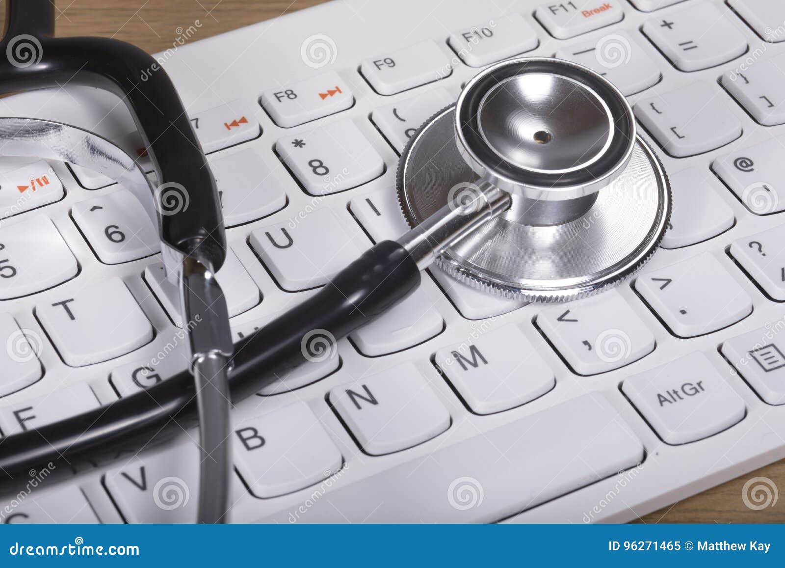 Close Up of a Stethoscope on a Computer Keyboard Stock Image - Image of ...