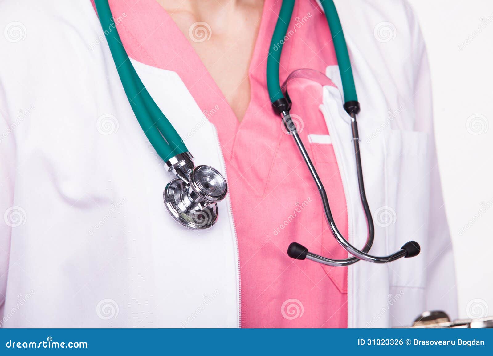 Close-up on stethoscope stock photo. Image of neck, friendly - 31023326