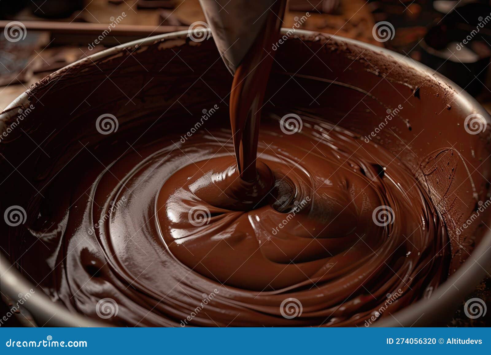 Close-up of Stirring Chocolate Mixture, Creating a Smooth Texture Stock ...