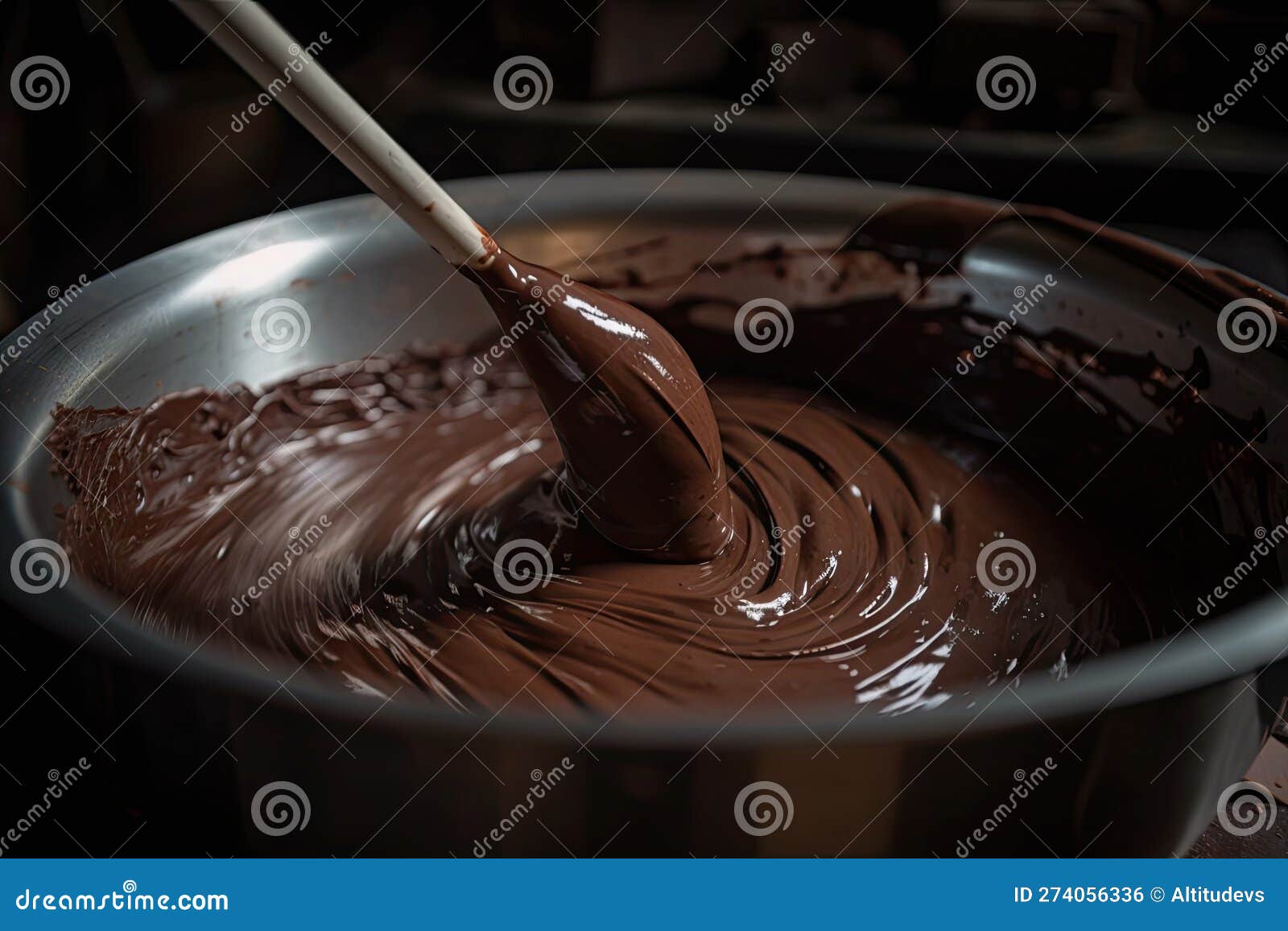 Close-up of Stirring Chocolate Mixture, Creating a Smooth Texture Stock ...