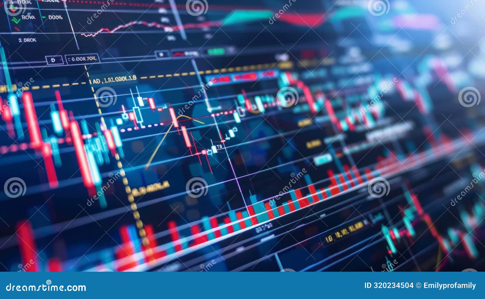 Close Up of Stock Chart on Computer Screen Stock Photo - Image of ...