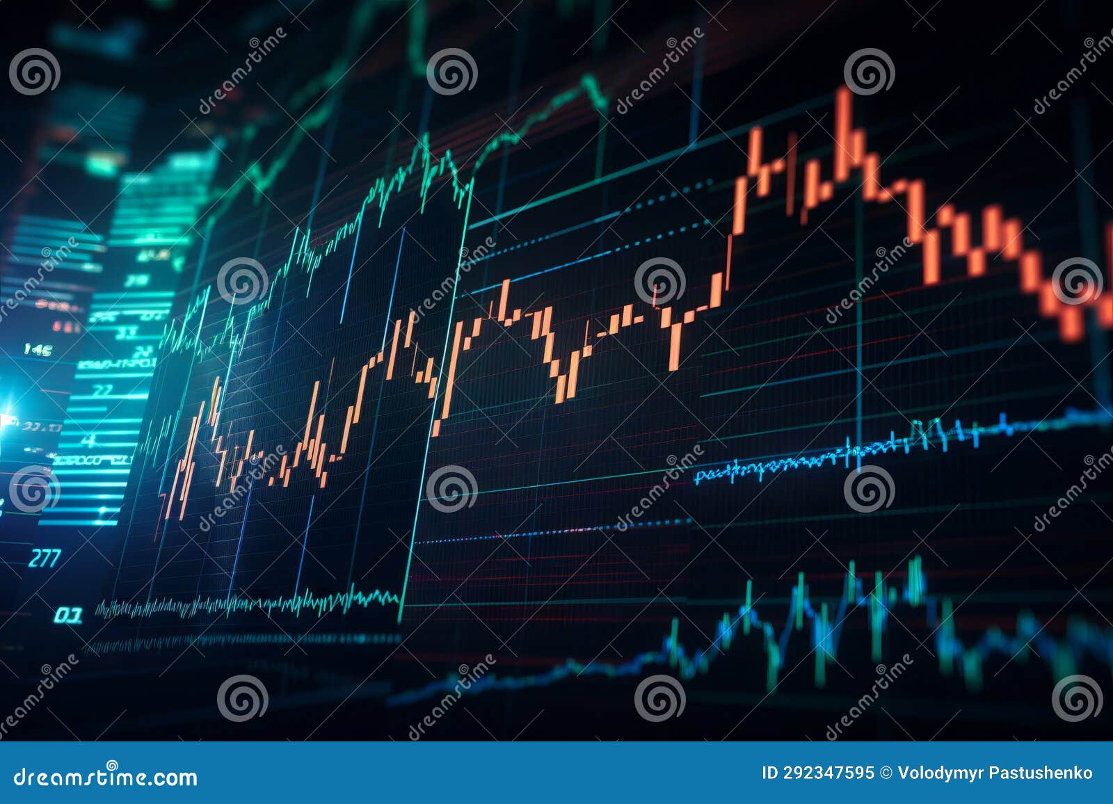 Close Up of Stock Chart on Computer Screen. Generative AI Stock Image ...