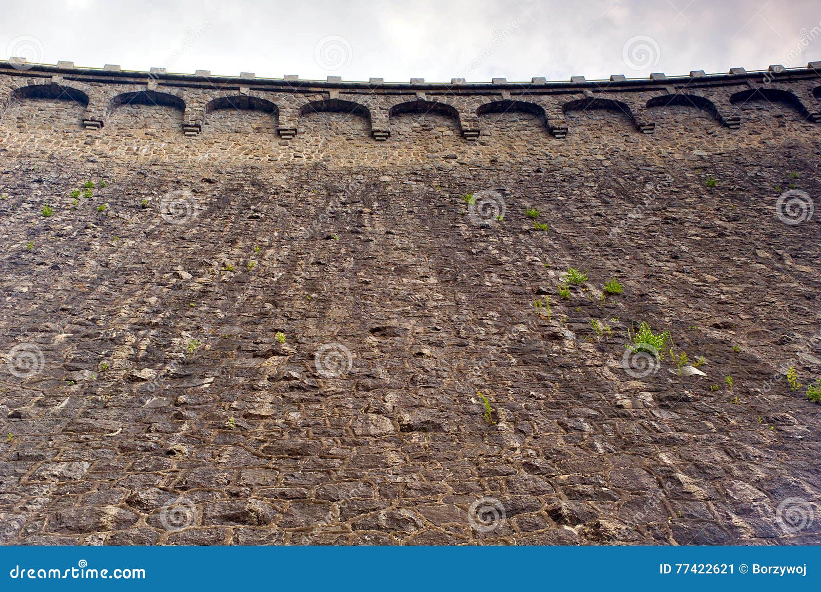 Close up on stone dam wall stock image. Image of brick - 77422621