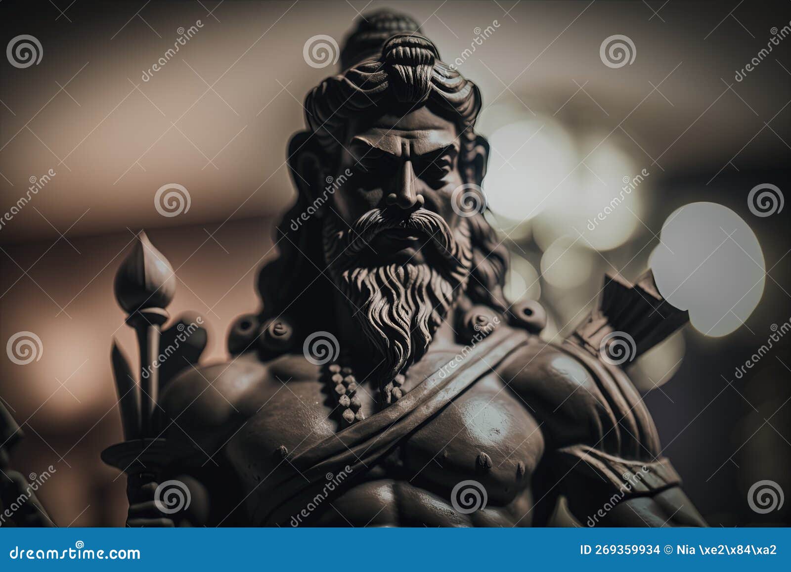 Close Up of the Stone God Statue, Creative Ai Stock Illustration ...