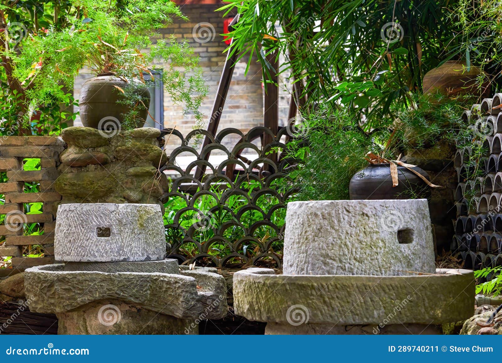 Close-up of a Stone Grinder in Rural China Stock Image - Image of lawn ...