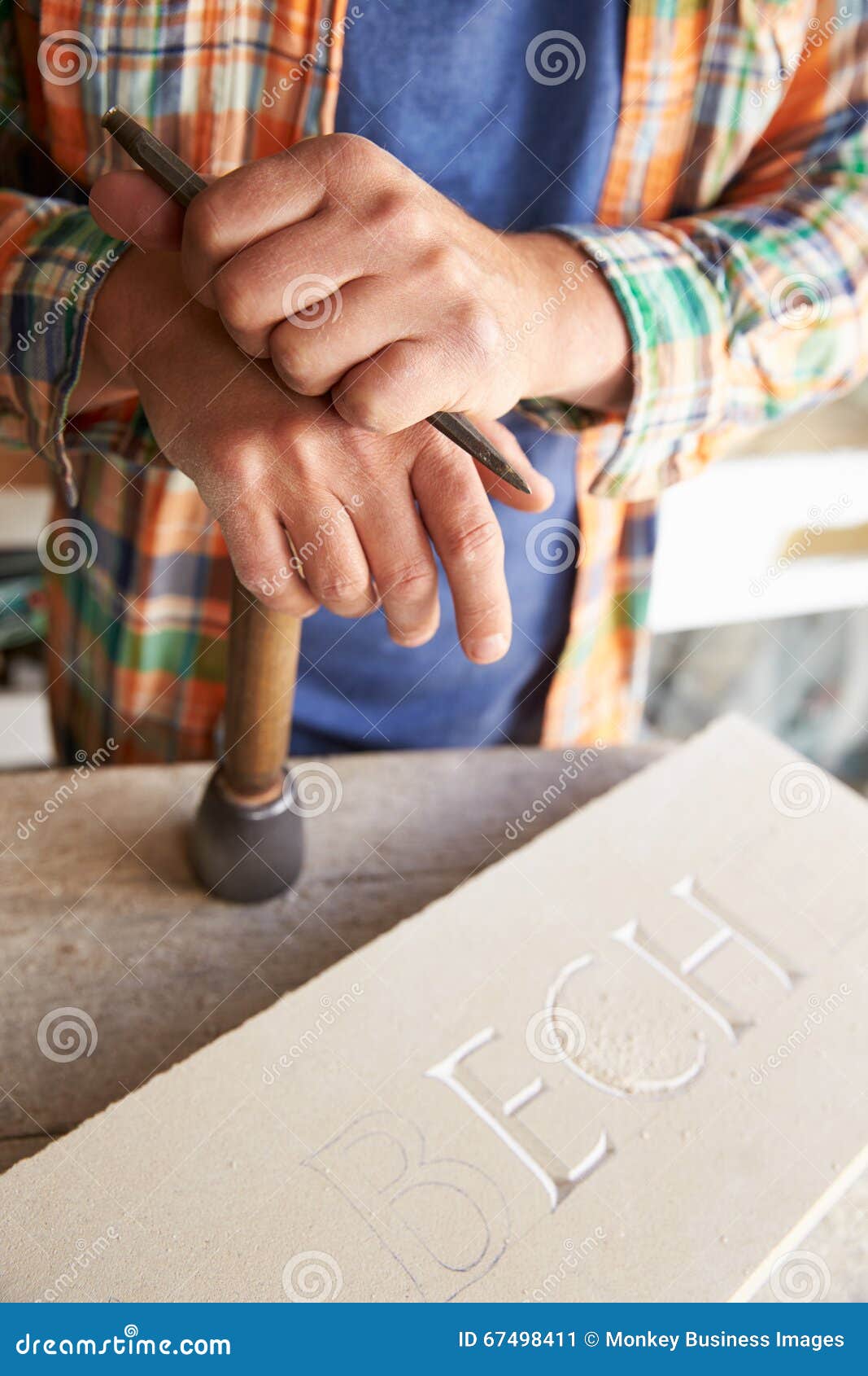 Close Up of Stone Mason at Work on Carving in Studio Stock Image ...