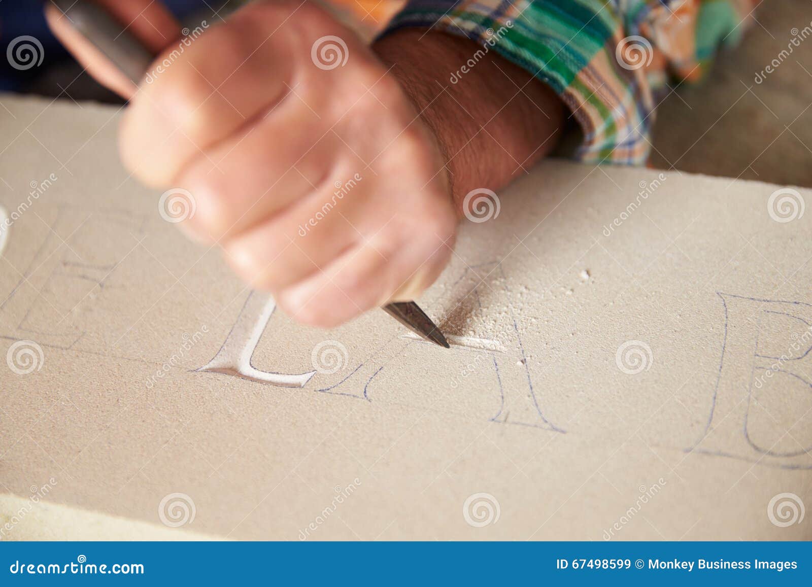 Close Up of Stone Mason at Work on Carving in Studio Stock Image ...