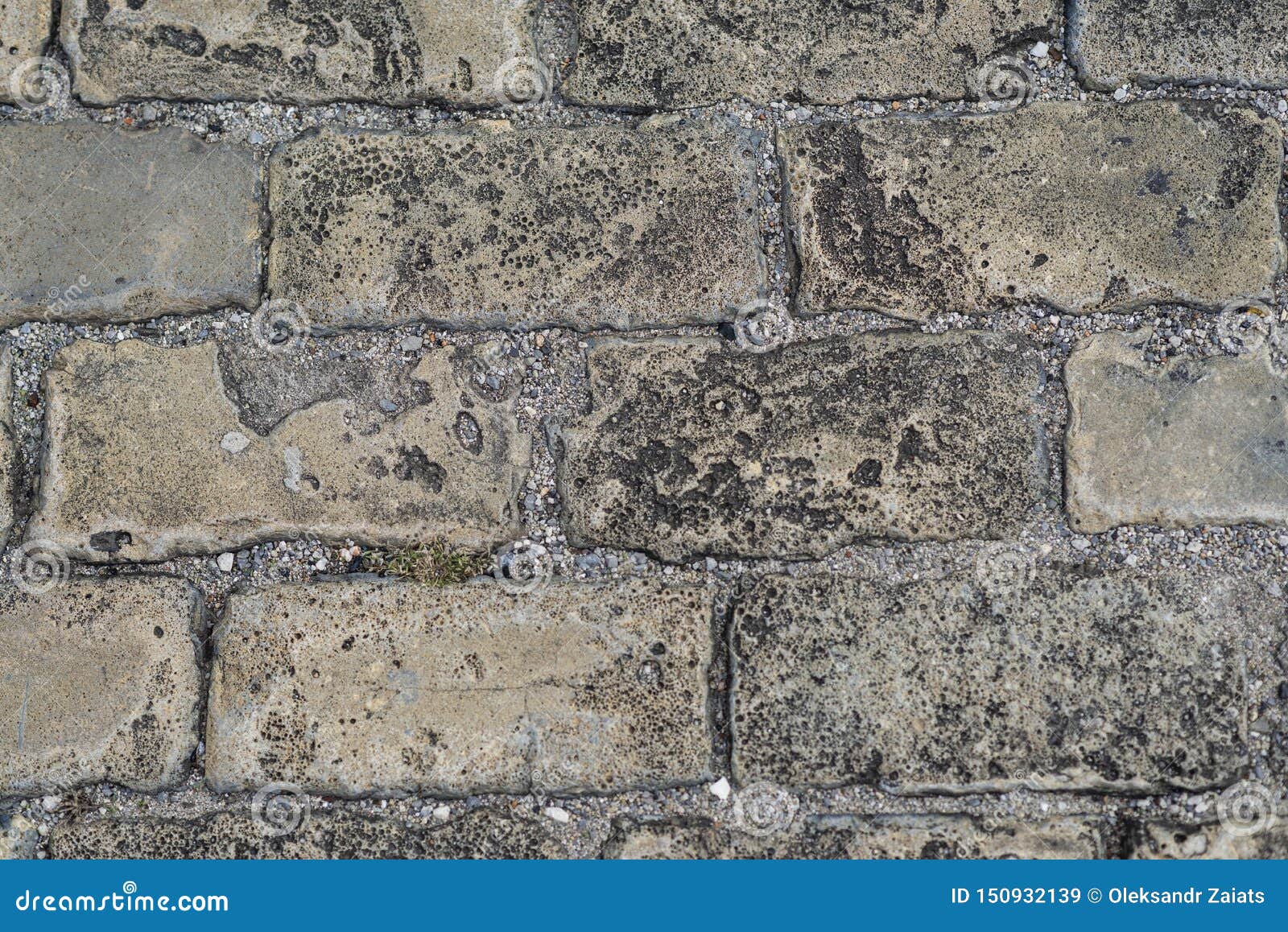 Close Up Stone Pavement View from the Top. Top View of Stone Pavement ...