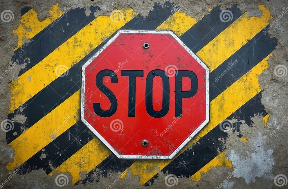 Close Up of a Stop Sign at 4-1-2025 Stock Illustration - Illustration ...