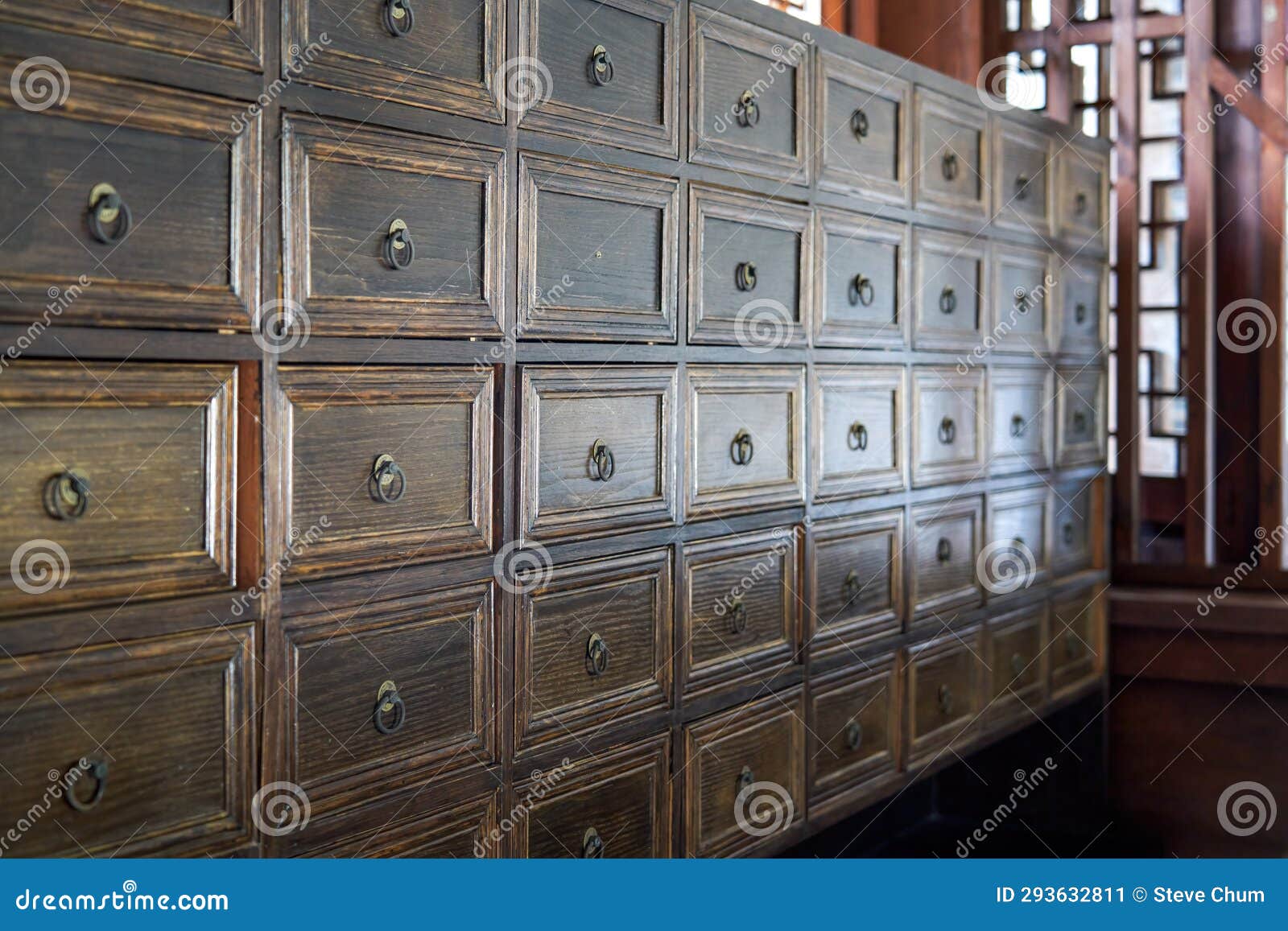 Close-up of Storage Cabinets in Ancient Chinese Banks Stock Image ...