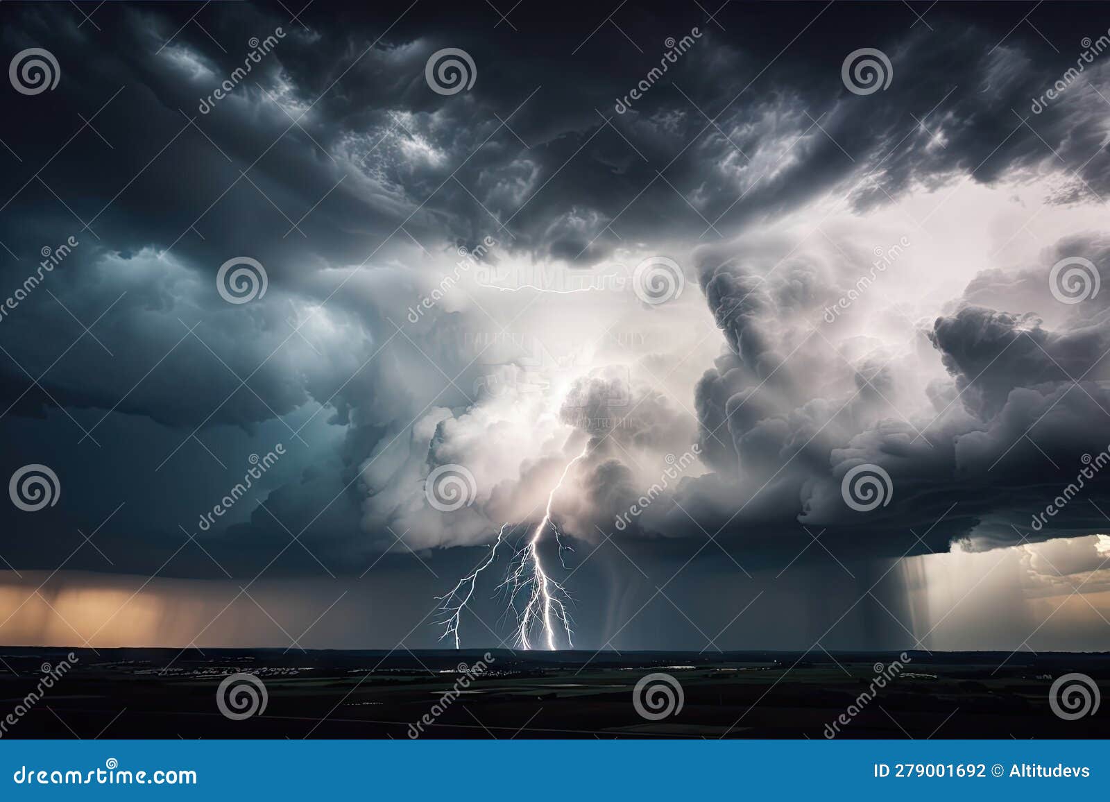 Flashes Of Lightning, Isolated On Transparent Background. Thunderstorm ...