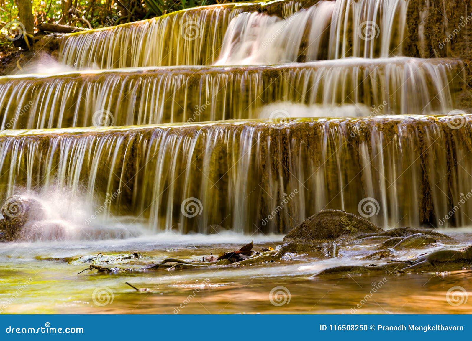 Close Up Stream Waterfall Multiple Layers Stock Photo - Image of clean ...