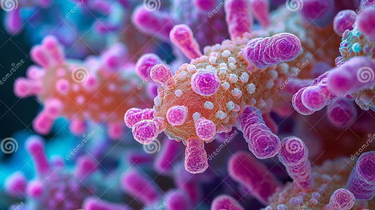 Close-up of Streptococcus Pyogenes Bacteria Under a Microscope AI ...