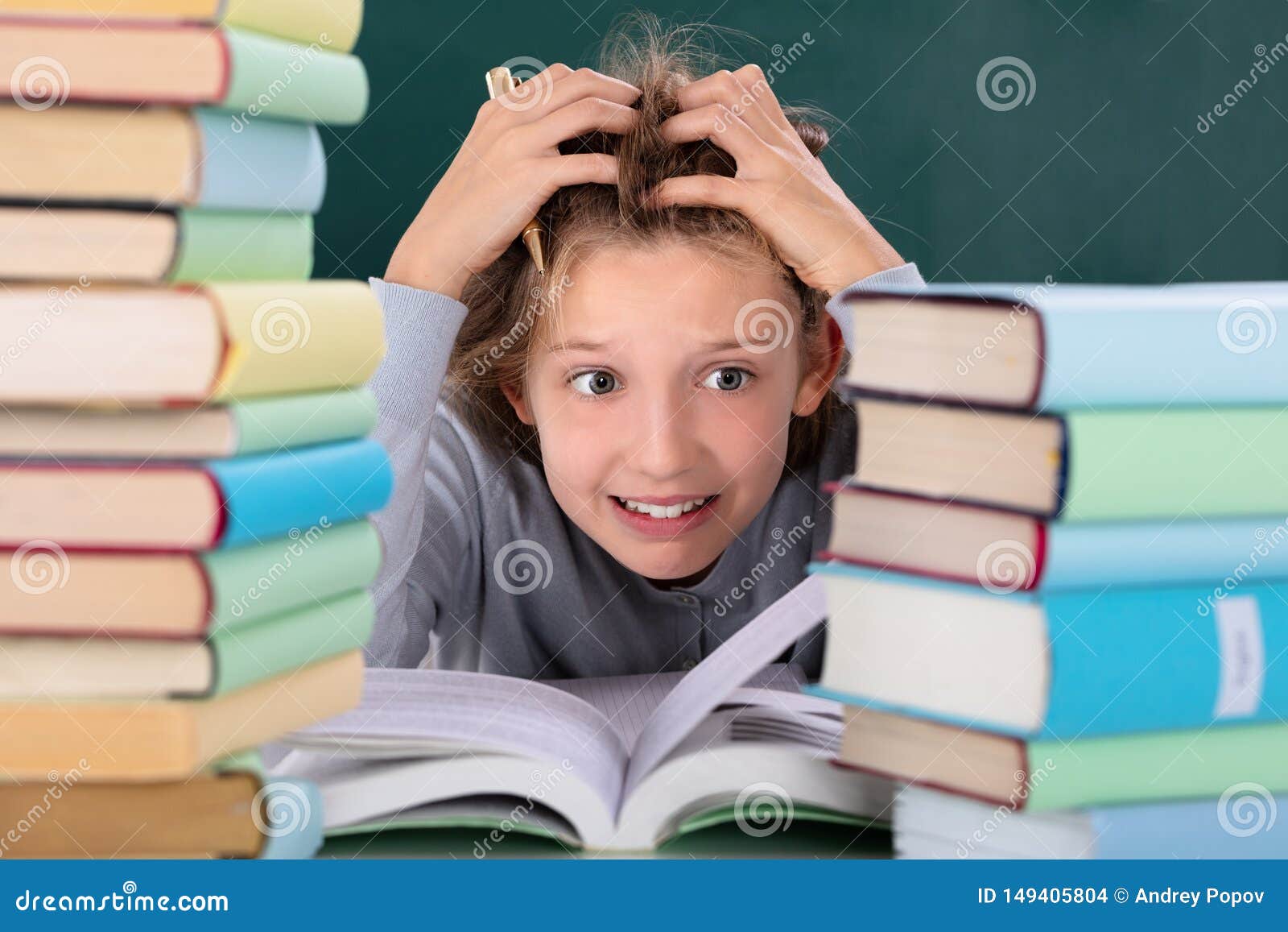 Close-up of a Stressed Student Stock Photo - Image of facial, front ...