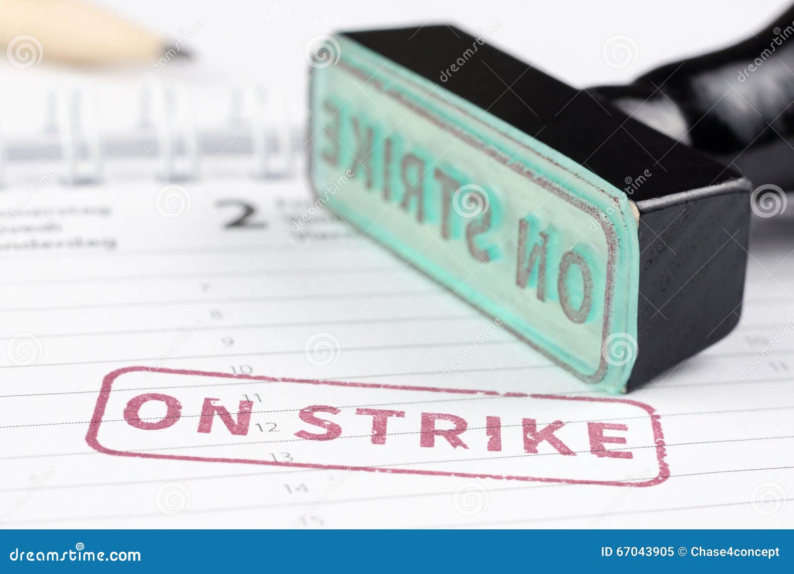 Close Up of on Strike Stamp Stock Image - Image of demonstration ...