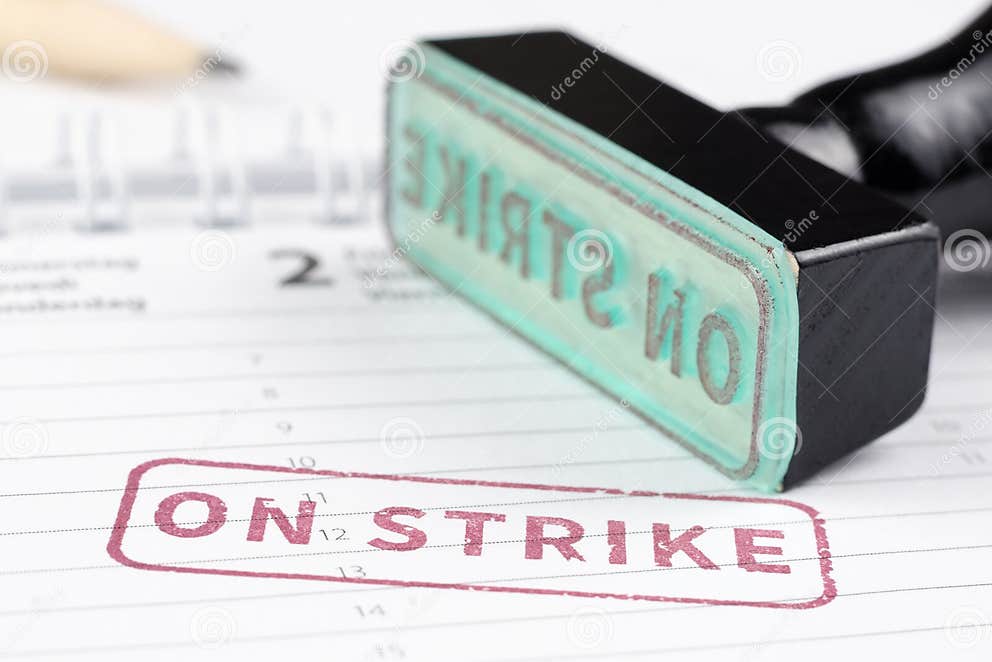 Close Up of on Strike Stamp Stock Image - Image of demonstration ...