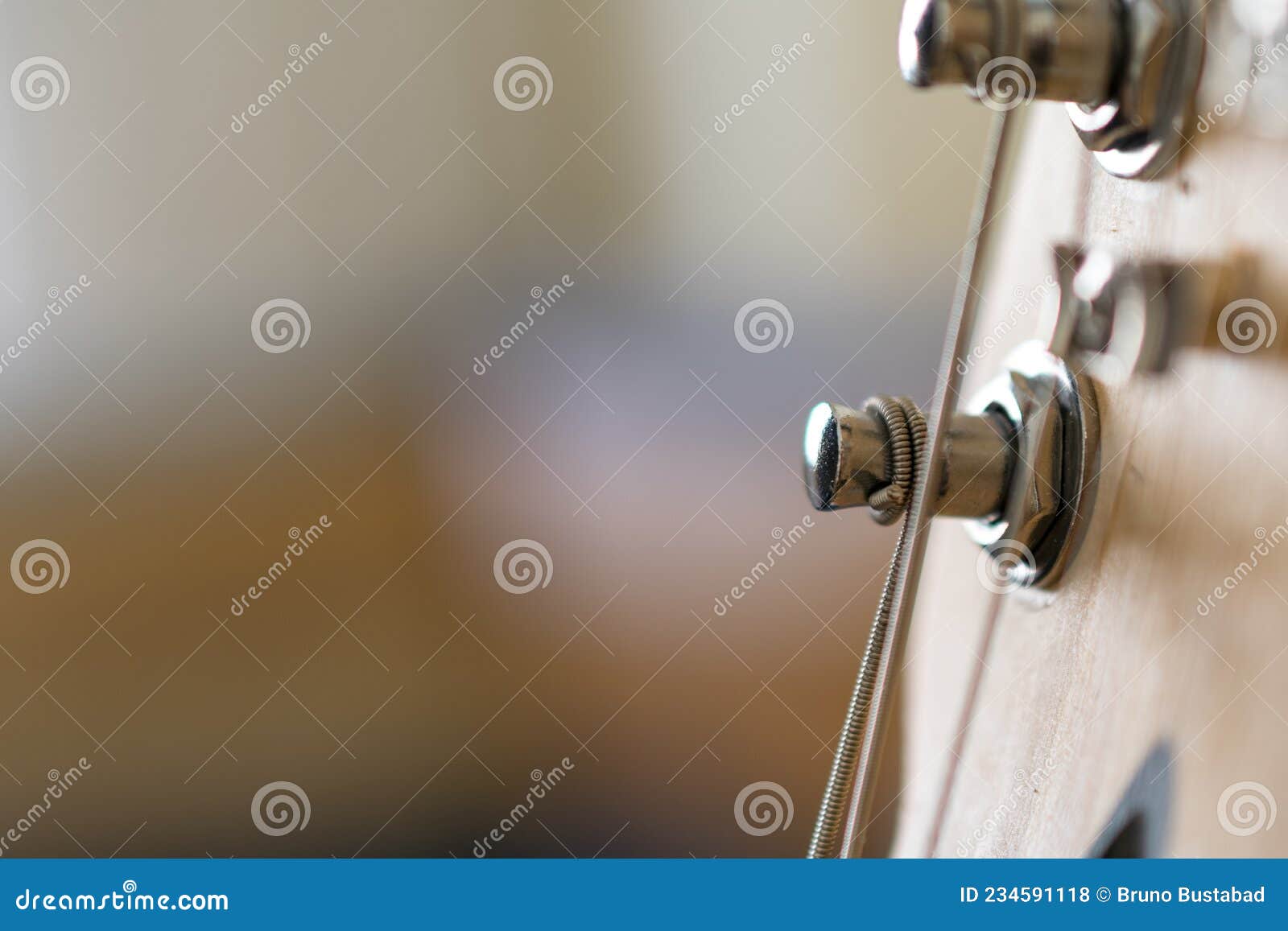 Close-up of the String Guides of an Electric Guitar. Stock Photo ...