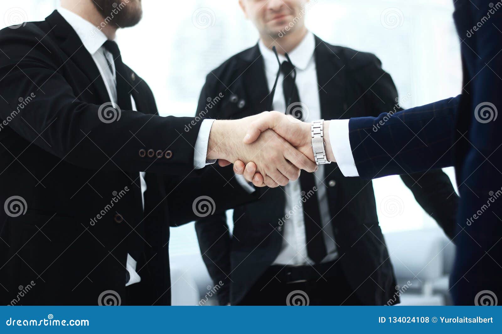 Close Up.strong Handshake of Business Partners in the Office Stock ...