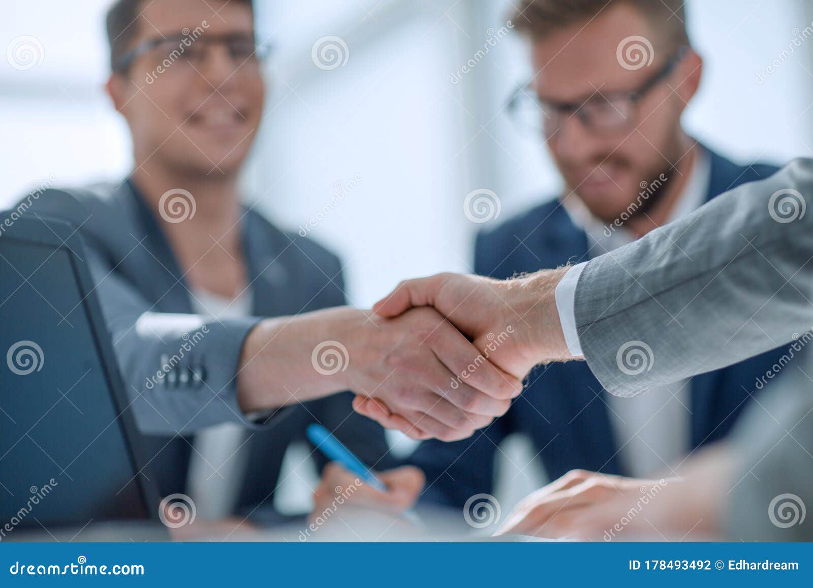 Close Up. Strong Handshake of Business People Stock Photo - Image of ...
