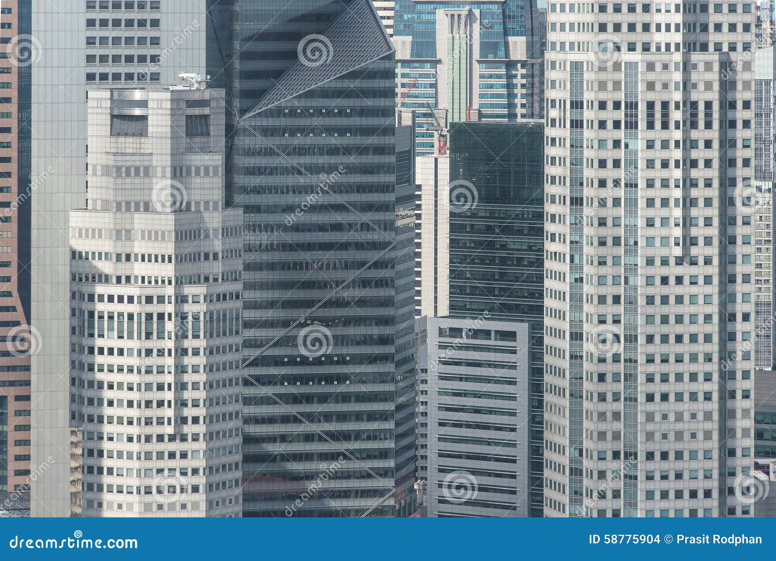Close Up Structure of Office Building in Singapore Stock Photo - Image ...