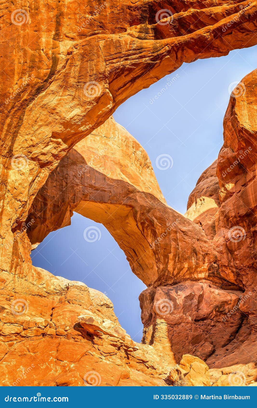 Close Up of the Structures of the Double Arch in the Arches National ...