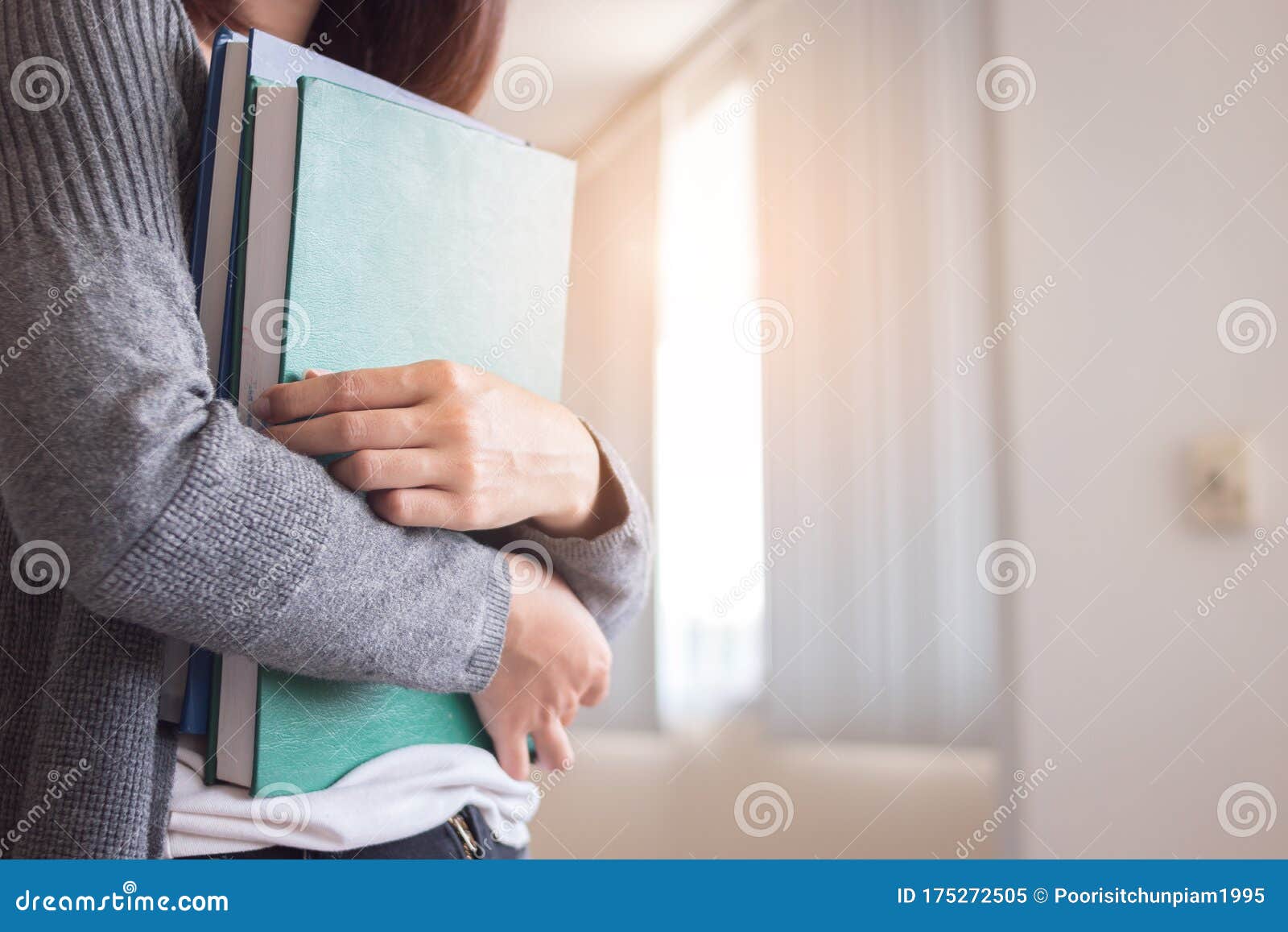 Close Up Student Hand Holding Book Stock Image - Image of expression ...